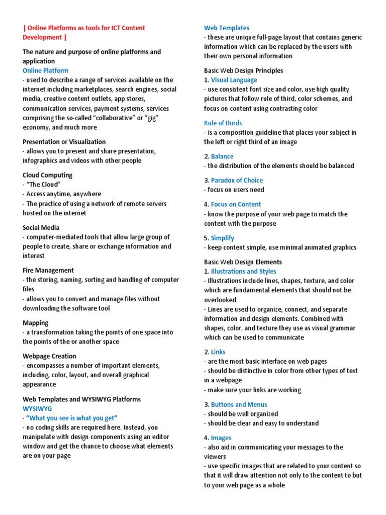 The Nature and Purpose of Online Platforms and Application: - Online ...