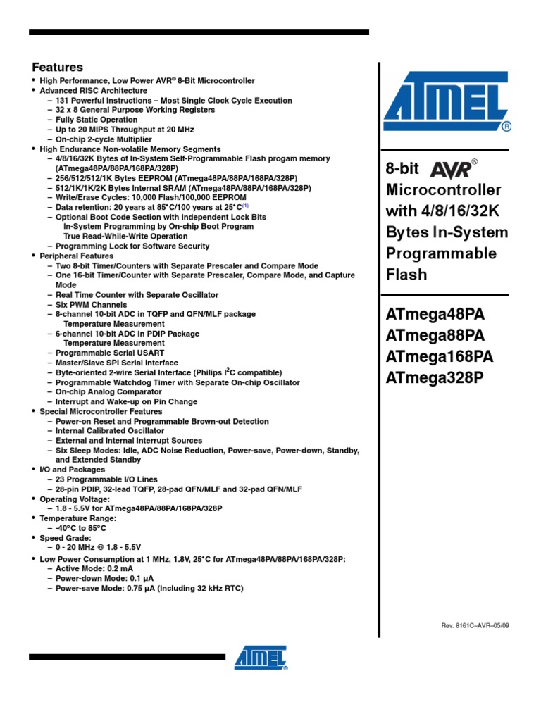 ATMEGA328P PU Atmel | PDF | Instruction Set | Booting