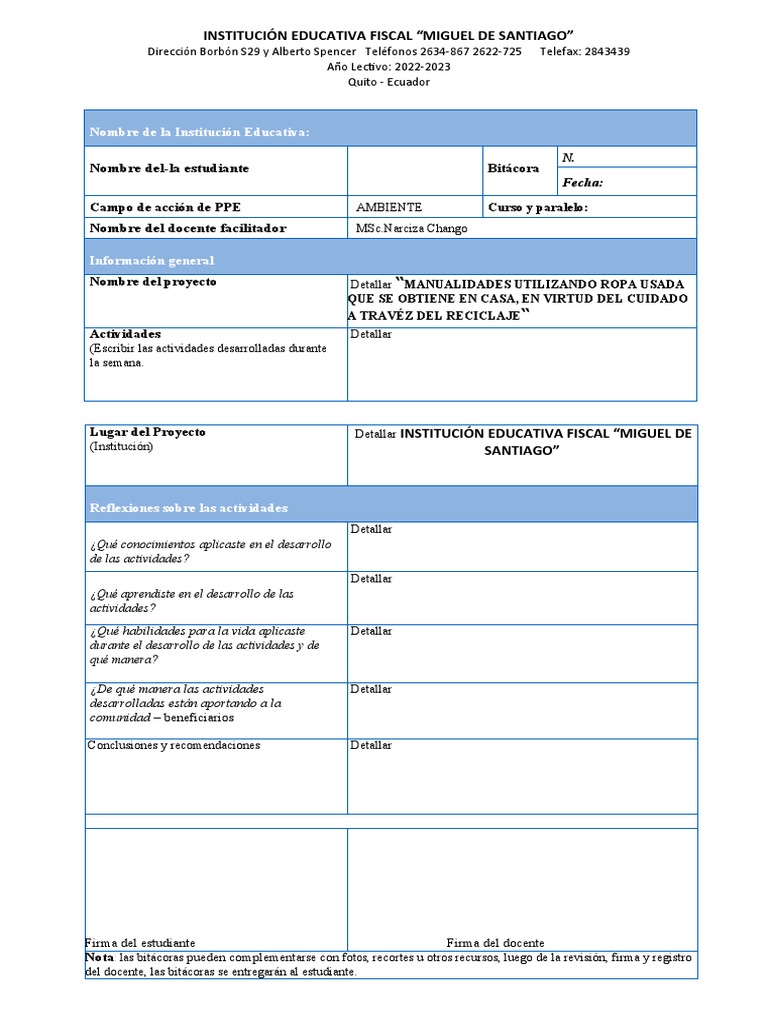 Formato Bitácoras Ppee | PDF