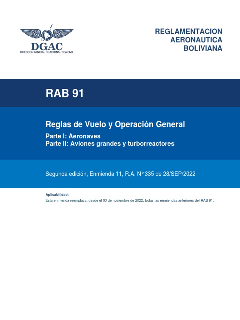 Reglas de Vuelo y Operación General: Reglamentacion Aeronautica ...
