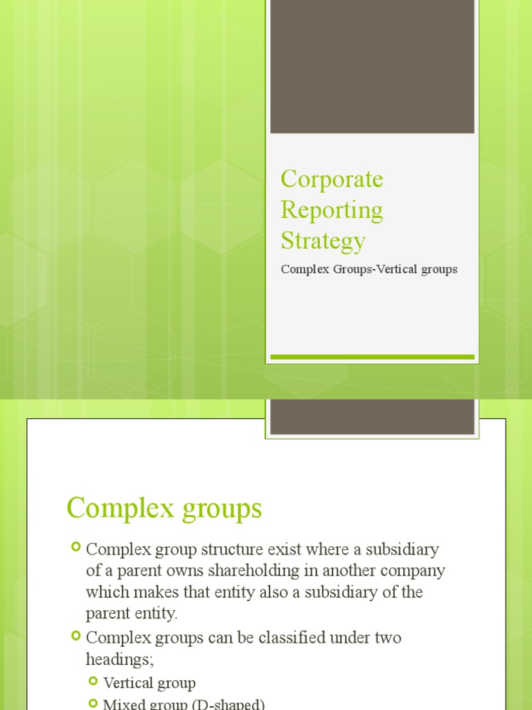 Corporate Reporting for Vertical Groups | PDF | Balance Sheet | Equity ...