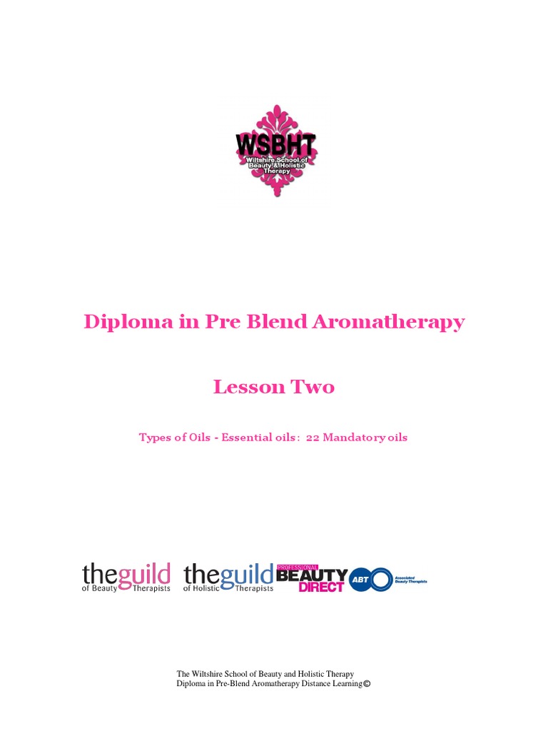 Pre Blend Lesson 2 | PDF | Aromatherapy | Massage