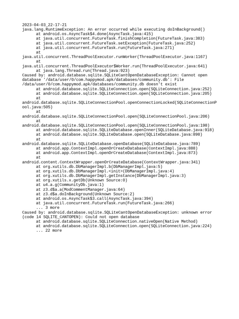 Hm Crashlog Pdf Java Programming Language Android Operating System