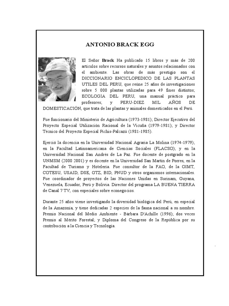 Antonio Brack Egg | PDF