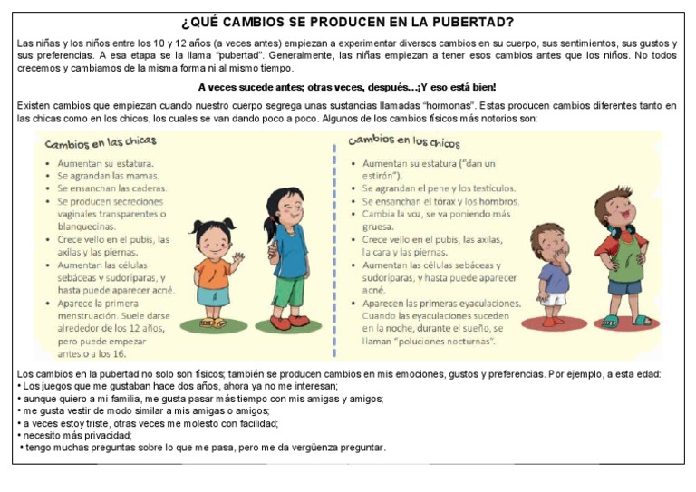 Cambios Físicos en la Pubertad Infantil | PDF