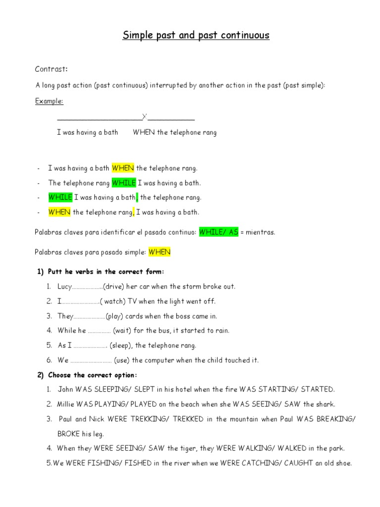 Simple Past and Past Continuous | PDF