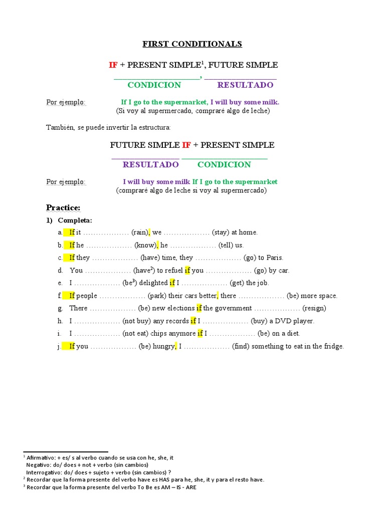 Primer Condicional: Estructura y Ejemplos | PDF