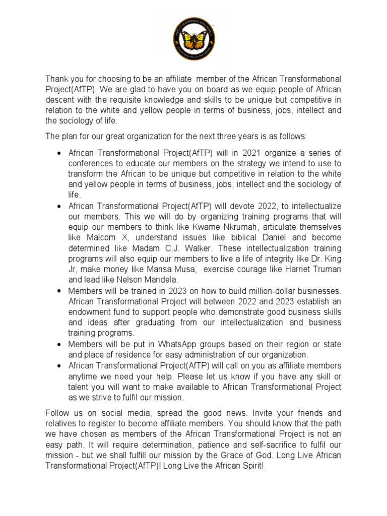 Welcome To AfTP | PDF