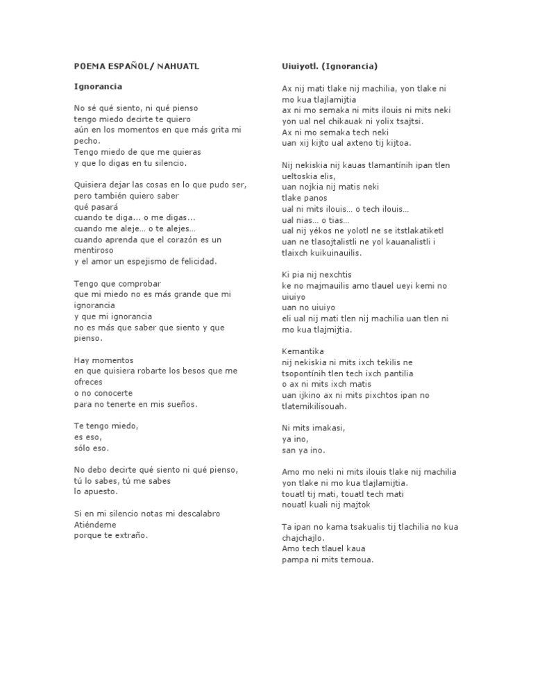 Poema Nahuatl Pdf