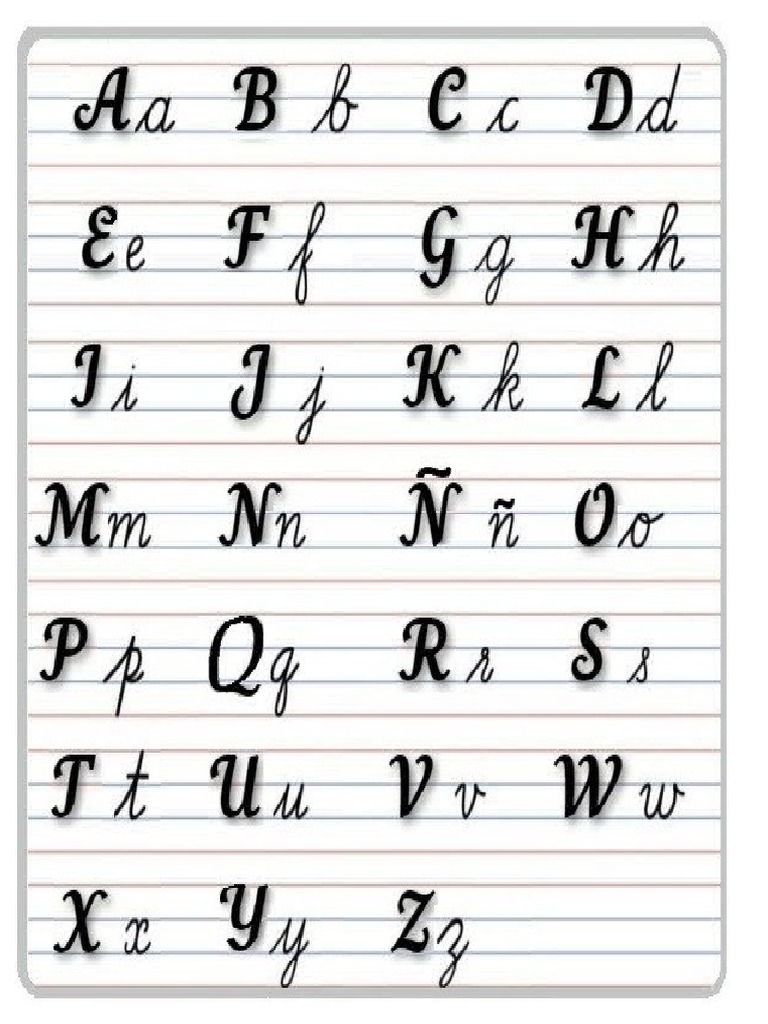 Abecedario en Cursiva para Imprimir | PDF