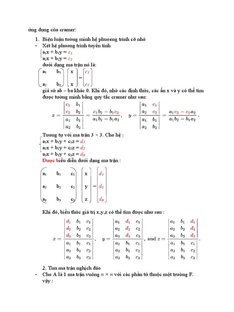 NG D NG C A Cramer | PDF