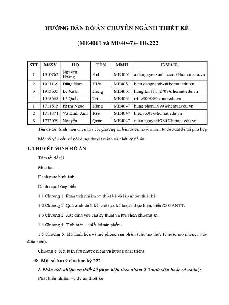Do An CN Thiet Ke HK222 | PDF