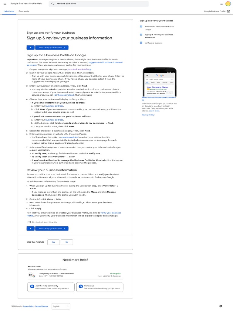 Sign Up GMB | Download Free PDF | Communication | Information Technology