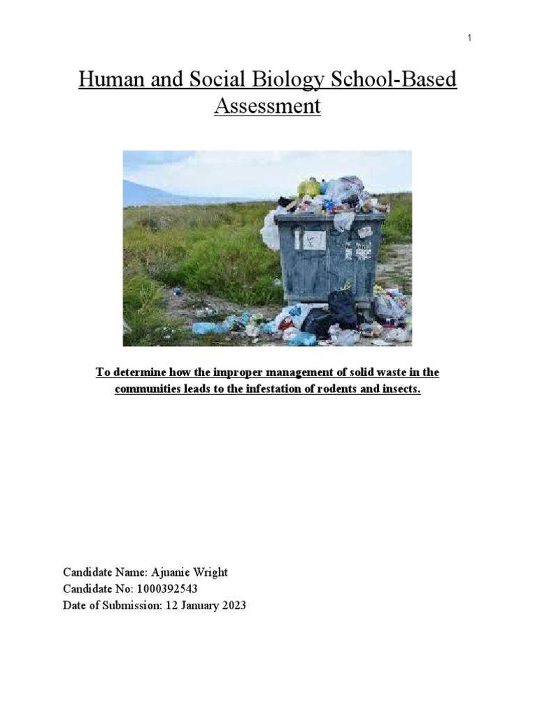 Ajuanie's Human and Social Biology School Based Assessment Draft 2 ...