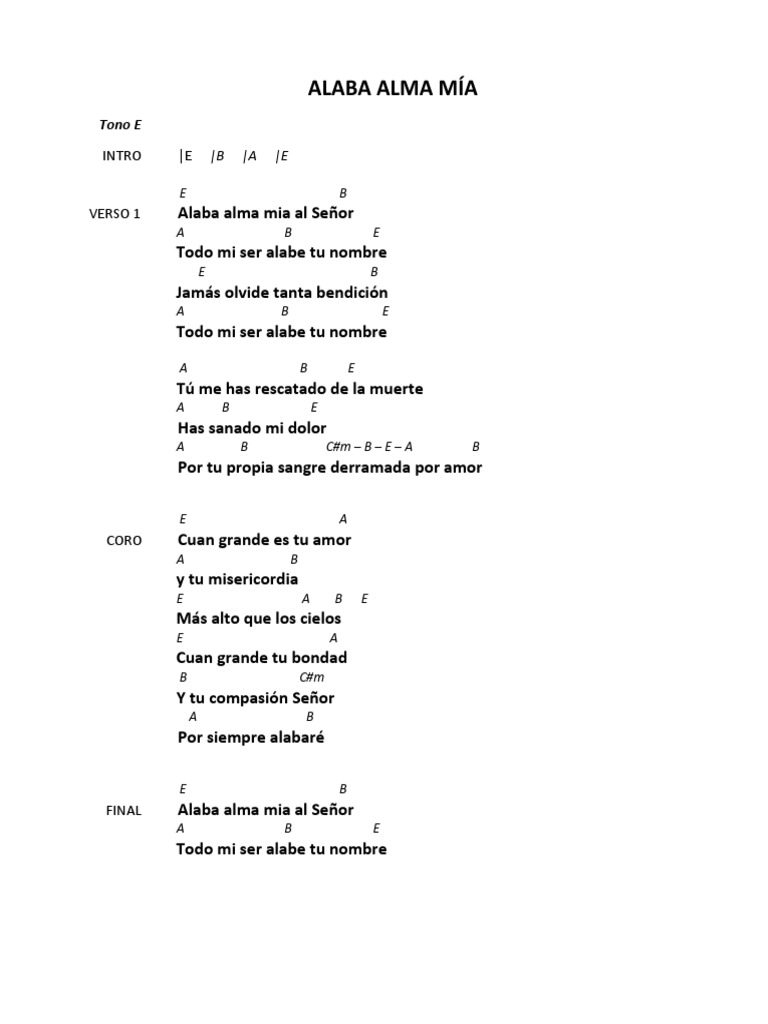 Alaba Alma Mía | PDF