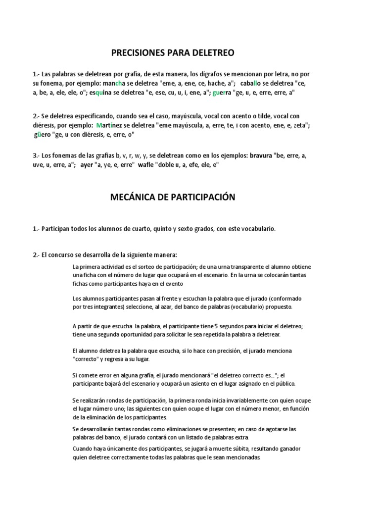 Vocabulario para Deletreo | PDF