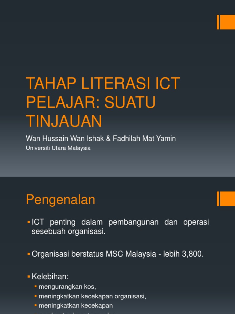 Tahap Literasi ICT Pelajar: Suatu Tinjauan | PDF