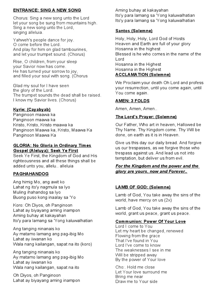 Graduation Mass Songs | PDF | Worship | Systematic Theology