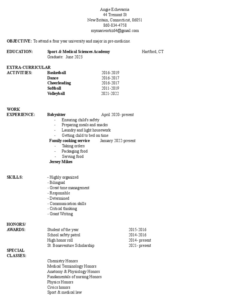 Angie Echevarria - Resume | PDF | Health Care