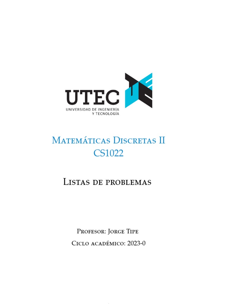 Matemáticas Discretas II CS1022: Listas de Problemas | PDF | Relación de recurrencia | Poco