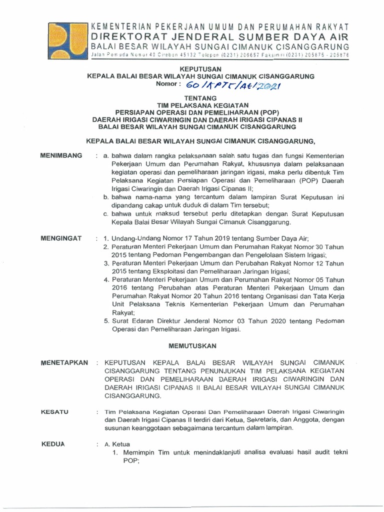 1. Contoh Format SK TIM POP (TIAP DI) | PDF