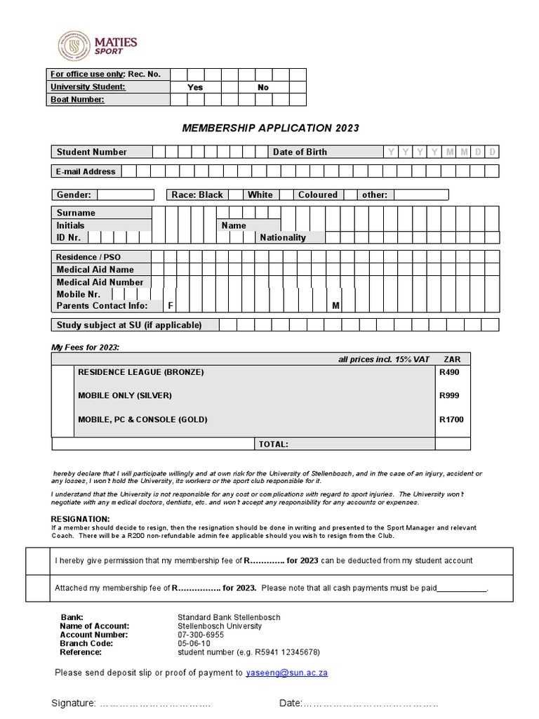 2023 Membership Application Form | PDF | Money | Economies