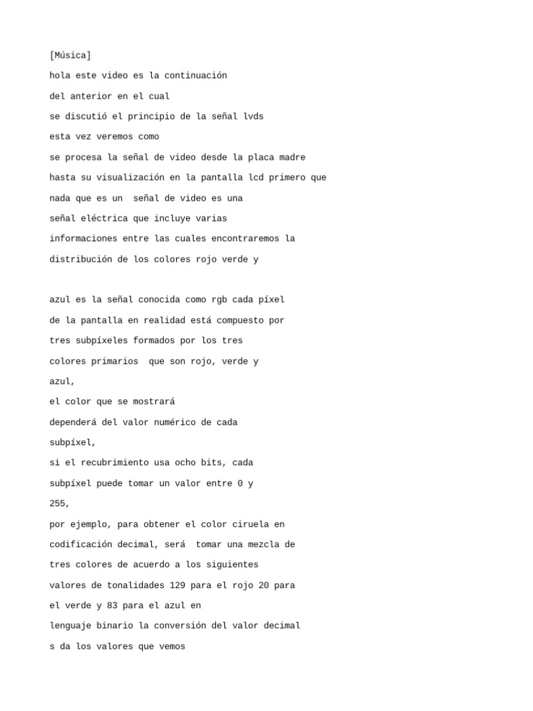 (Spanish) Video Signal Transmission Between Motherboard and Tcon Via ...