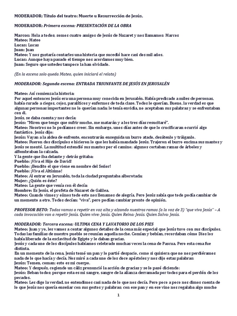Guion Semana Santa | PDF | Jesús | Evangelio de Mateo