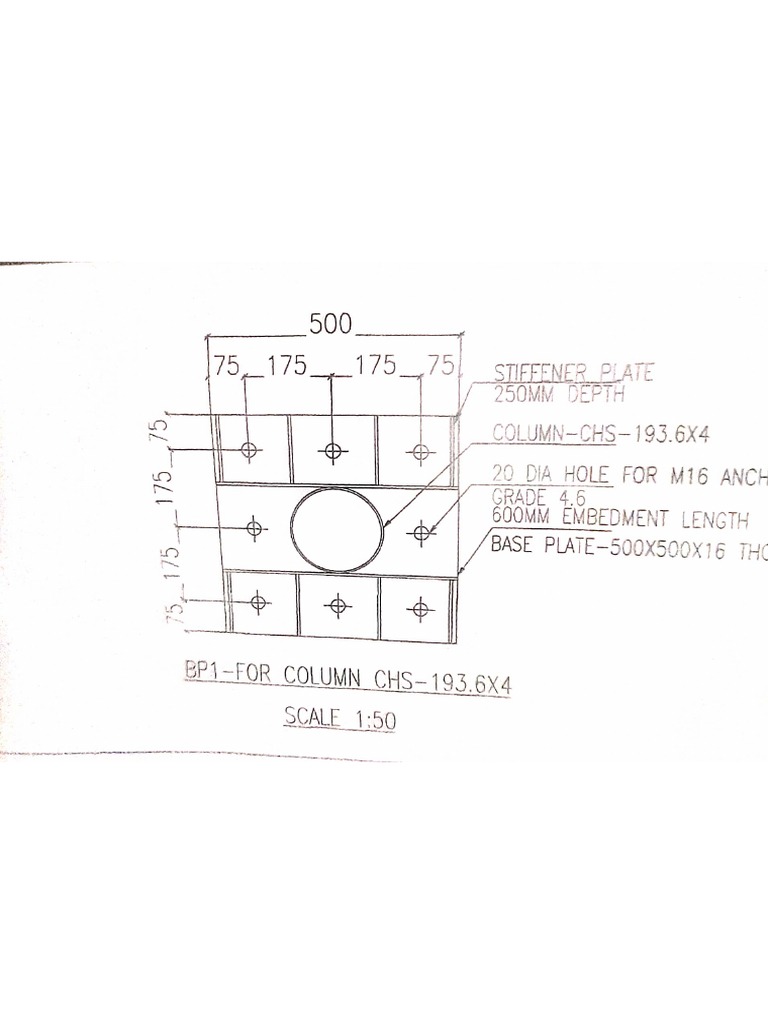 Base Plate Bolt Hole Arrangement | PDF