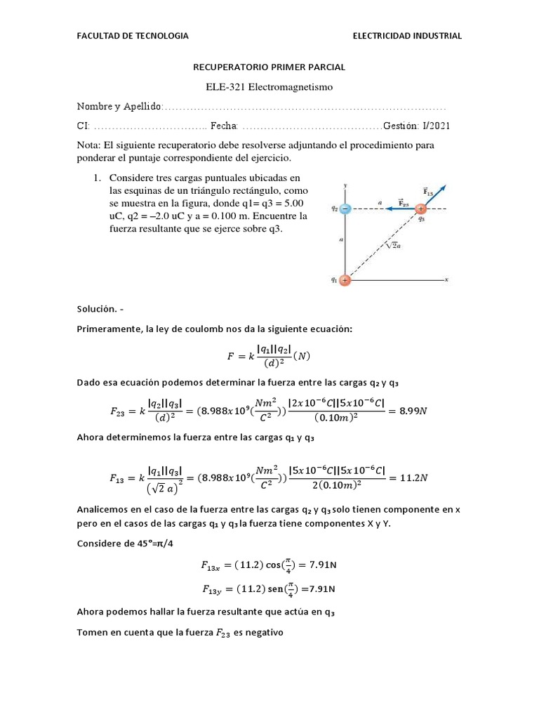 RECUPERATORIOS Solucionario | PDF | Condensador | Campo magnético