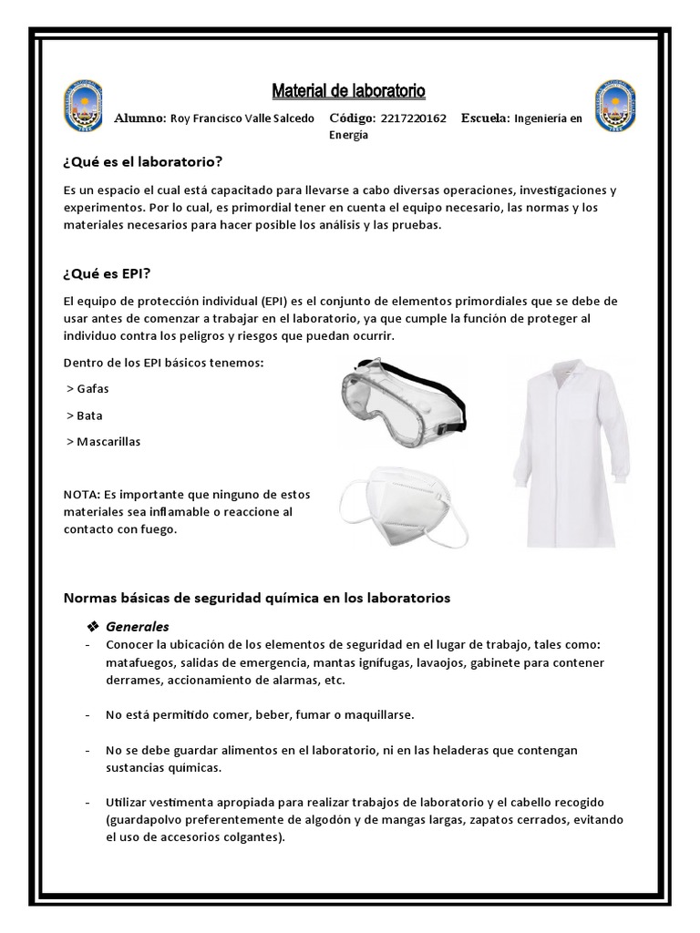 Seguridad y materiales en laboratorios | PDF | Lentes | Laboratorios