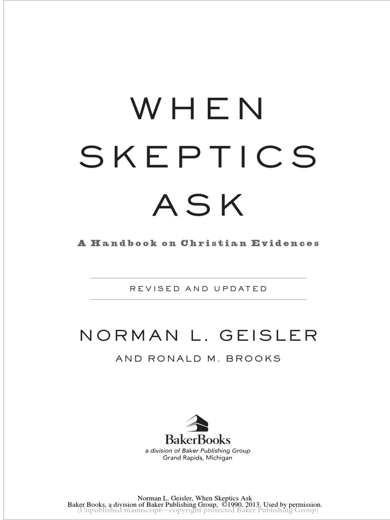 Apologetics Geisler When Skeptics Ask | PDF | God | Universe