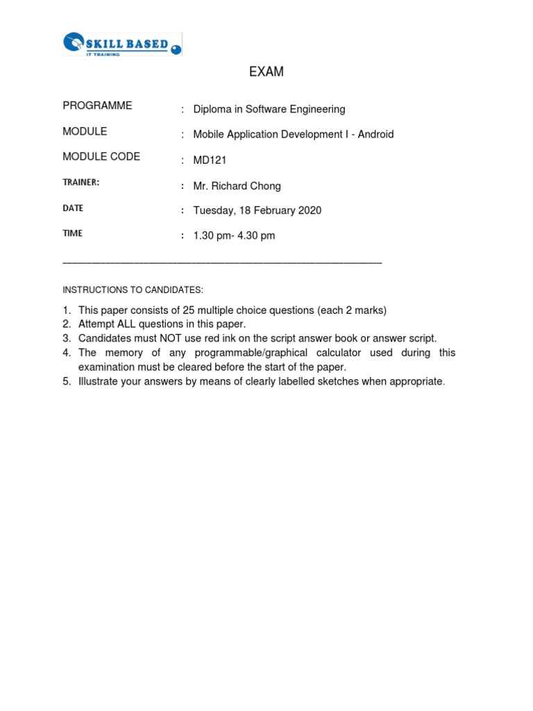 Trainer:: Date: Time | PDF | Android (Operating System) | Java (Programming Language)