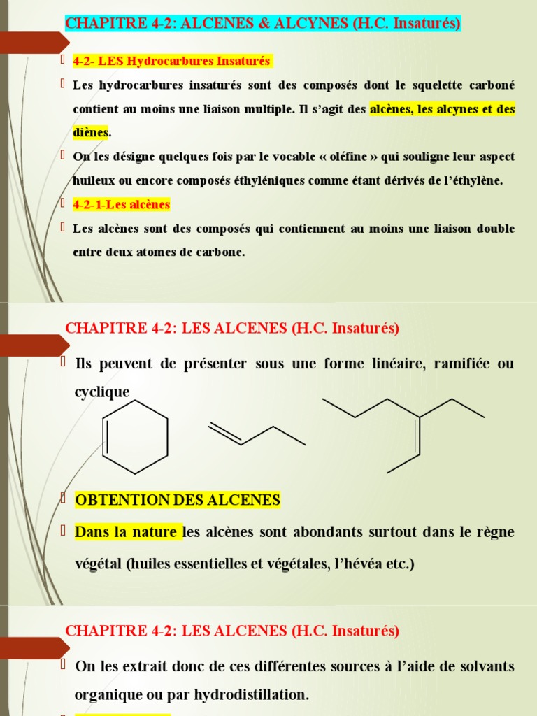 Chimie Orga Cpge 2 | PDF | Alcène | Hydrogénation