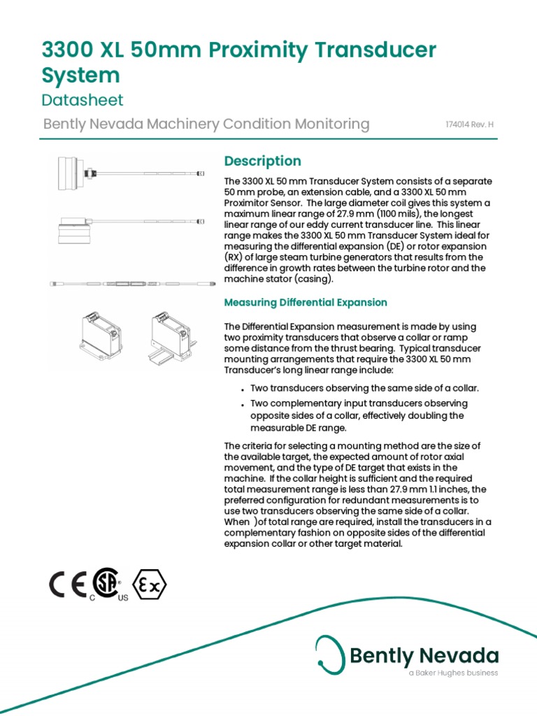 Datasheet Sensor Proximity Displacement 3300XL 50 MM | PDF | Electrical ...