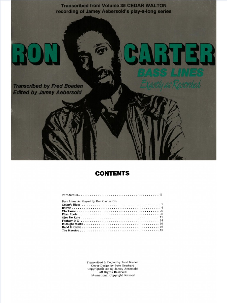 Ron Carter Bass Lines PDF | PDF