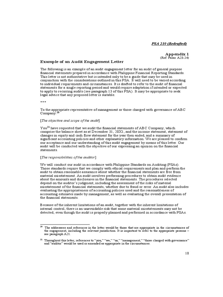 Example Audit Engagement Letter XD | Download Free PDF | Audit ...