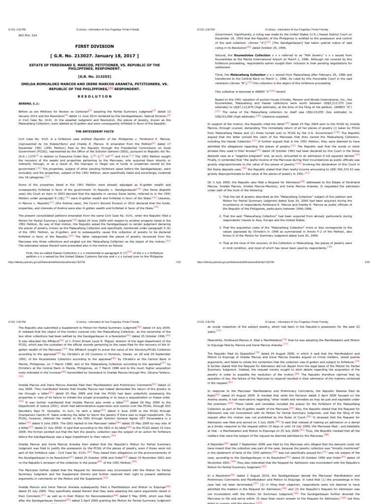 First Division (G.R. No. 213027. January 18, 2017) : Sereno, C.J. | PDF ...