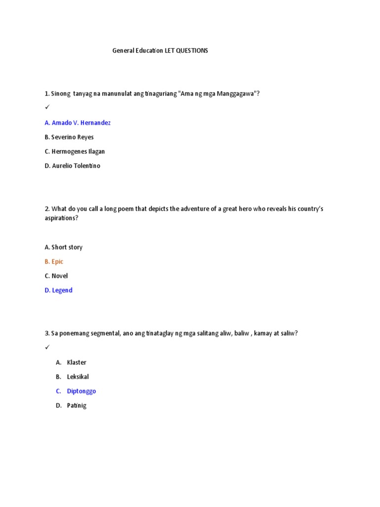 General Education LET QUESTIONS | PDF | Information