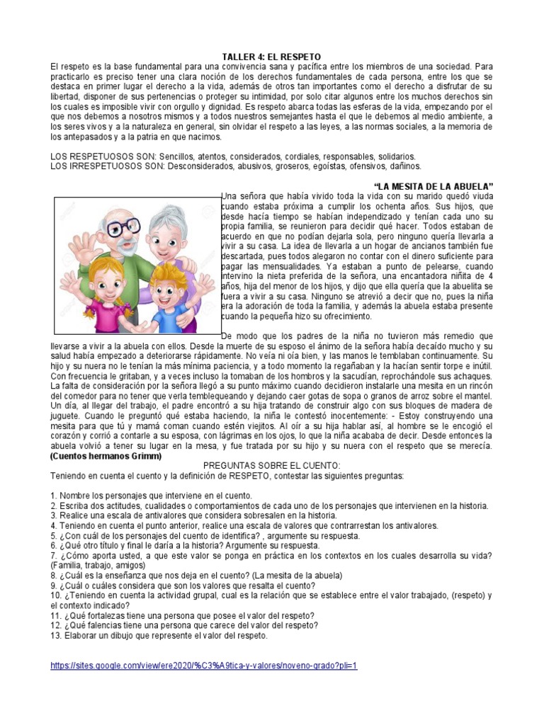 Taller sobre el Valor del Respeto | PDF