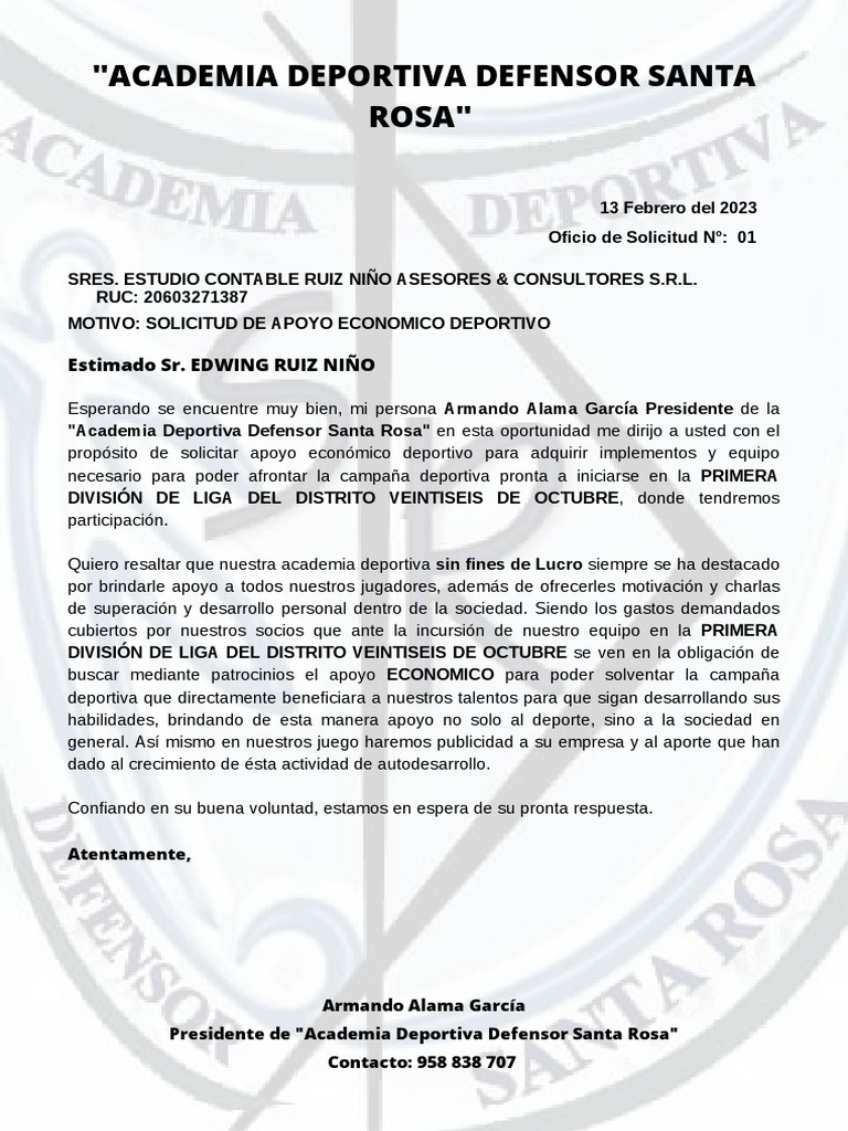 Oficio Defensor Santa Rosa | PDF