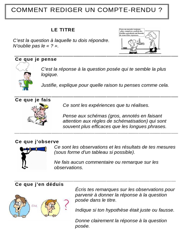 Comment R Diger Un Compte Rendu | PDF