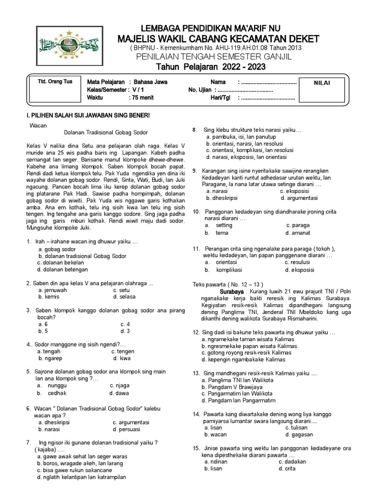 Naskah B. Jawa 5 | PDF