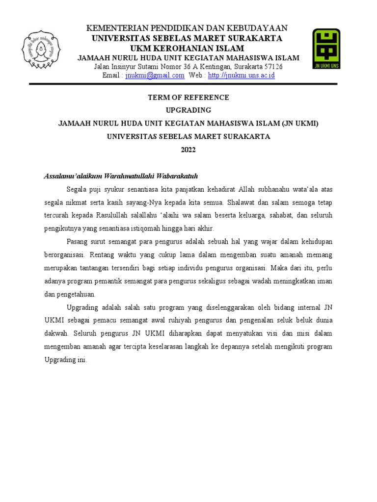 TOR Materi Dkawah Kmapus | PDF