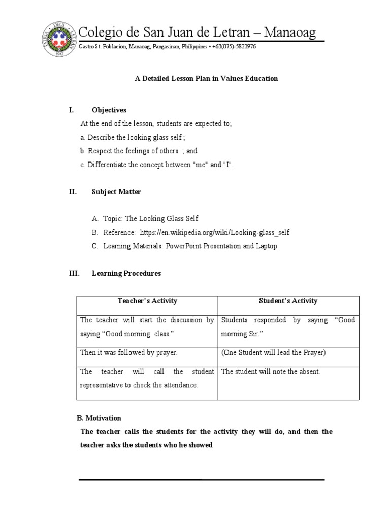 Final Lesson Plan | PDF | Behavior Modification | Psychology