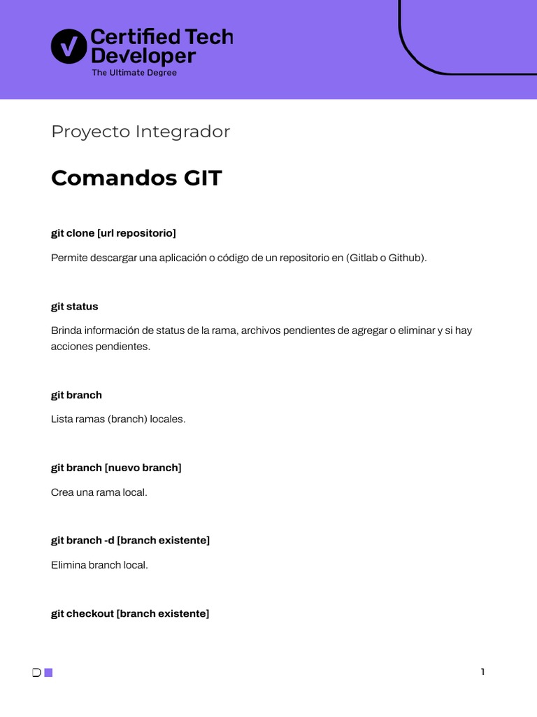 Comandos GIT: Proyecto Integrador | PDF | Informática