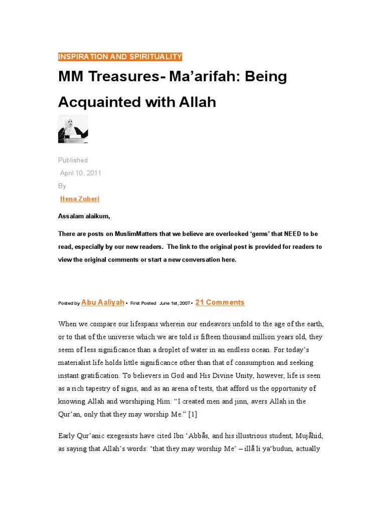 Marifah | PDF | God In Islam | Hadith