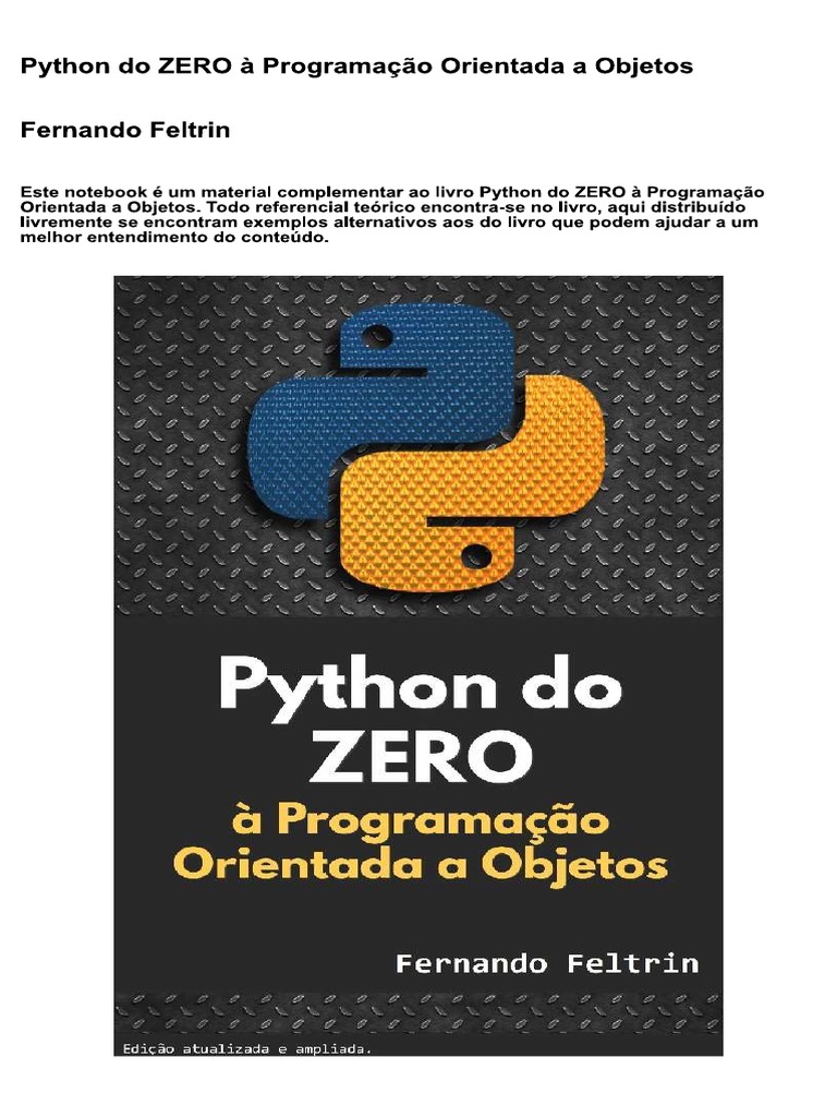 Python Do ZERO À Programação Orientada A Objetos Fernando Feltrin | PDF
