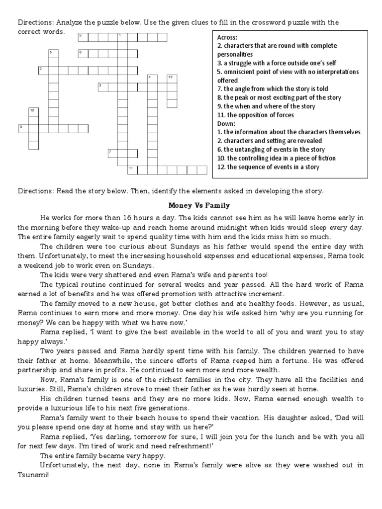 Elements of A Short Story Activity | PDF