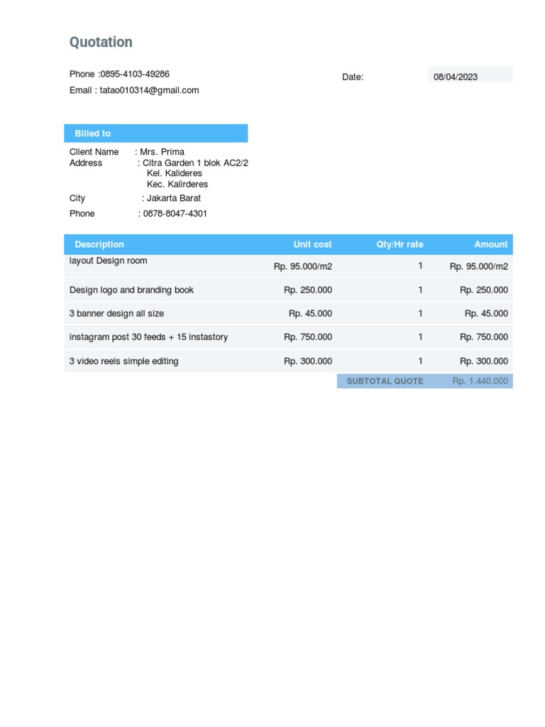 HK Quotation Template Word | PDF